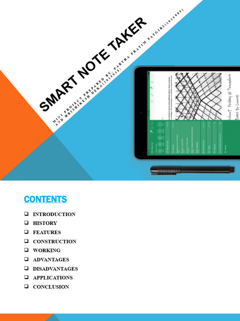 Smart Note Taker - 2015005 - 2015038 | PDF | Personal Computers | Computer Hardware