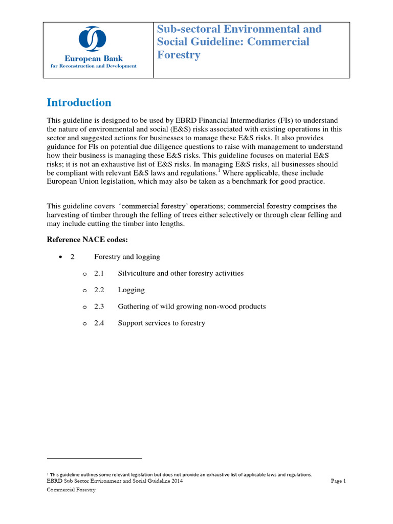 Guidelines for Commercial Forestry Risks | PDF | Logging | Forestry