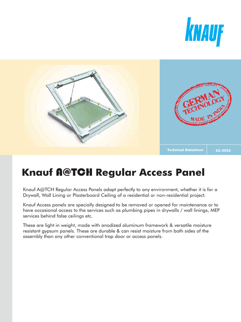 Knauf Access Panels: Durable Solutions | PDF | Drywall | Materials