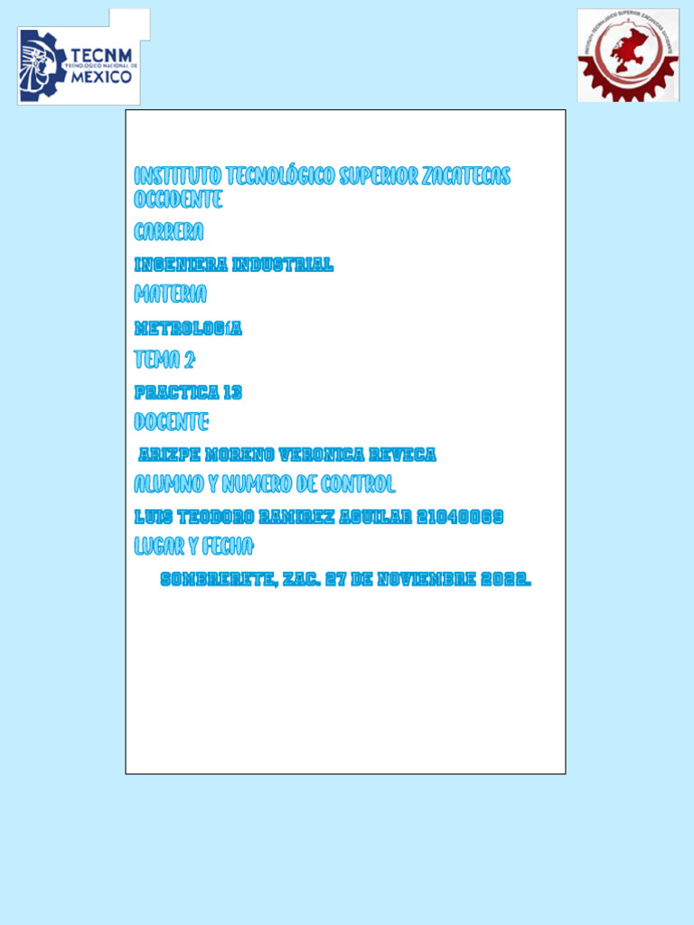 Practica 13 Metrologia-LTRA | PDF | Ligero | Color
