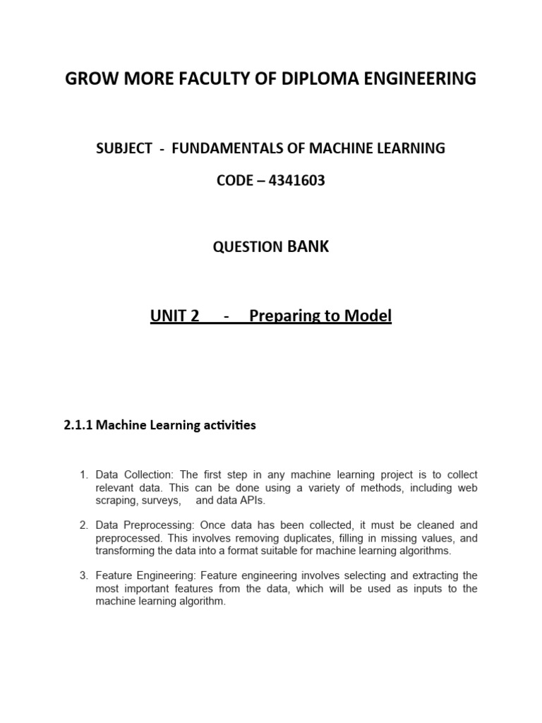 ML Unit 2 | PDF | Machine Learning | Queue (Abstract Data Type)