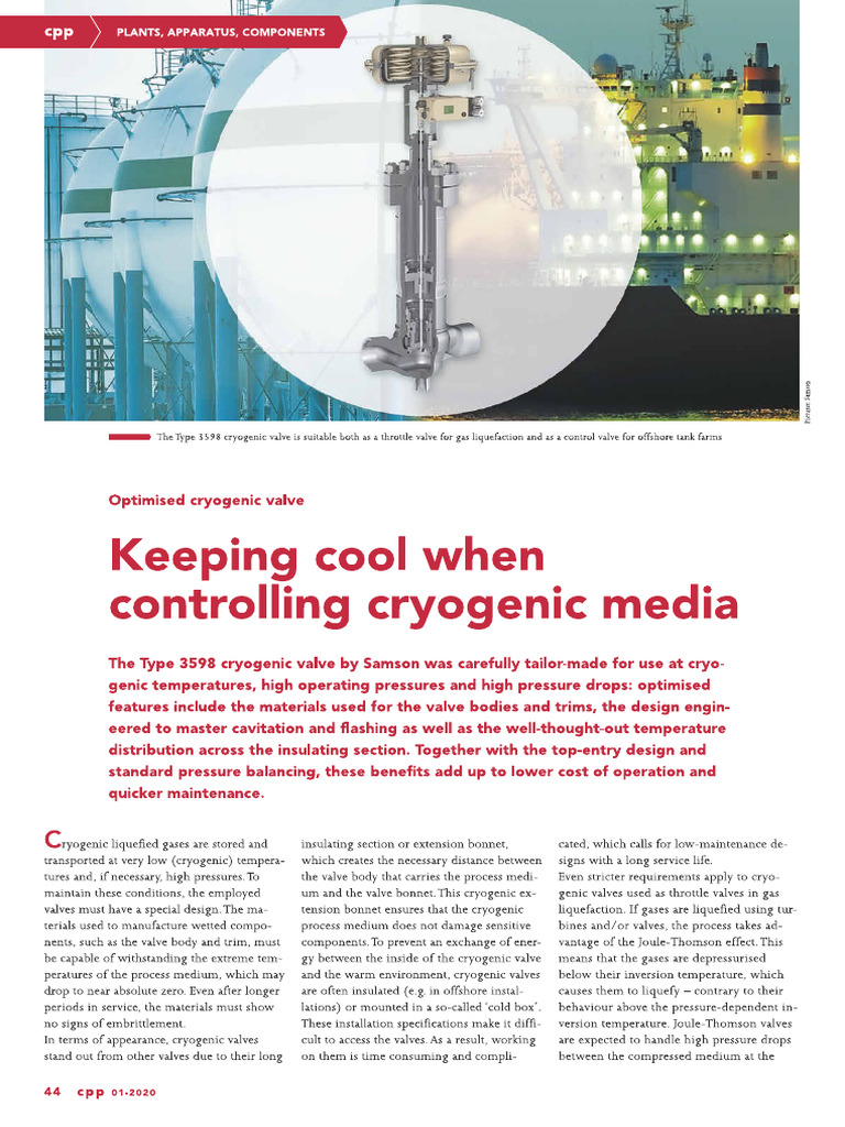 CPP Optimised Cryogenic Valve | PDF