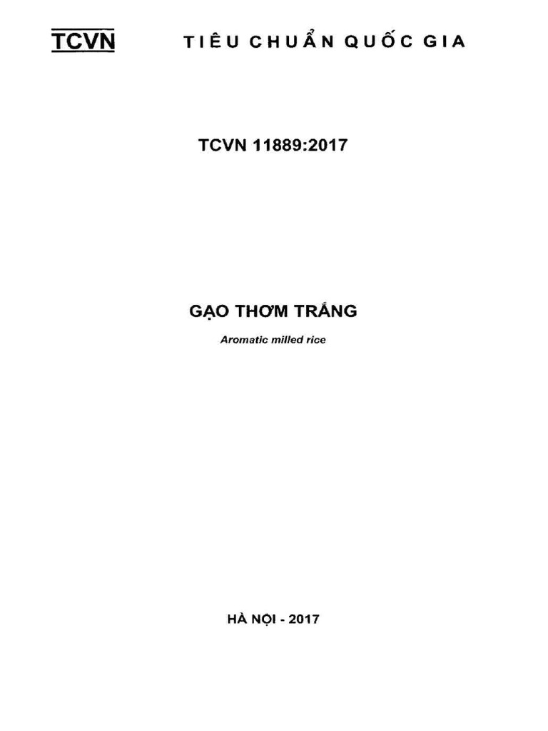 Tcvn 11889 - 2017 Gạo Thơm Trắng | PDF