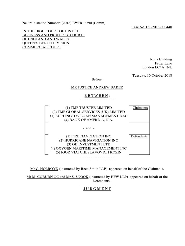 UK Decided Case | PDF | Ex Parte | Default Judgment