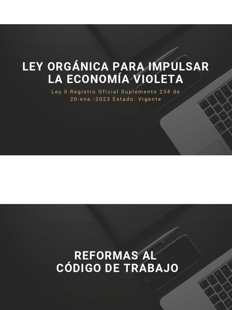 LEY DE ECONOMIA VIOLETA reformas laborales | PDF | Derecho laboral ...
