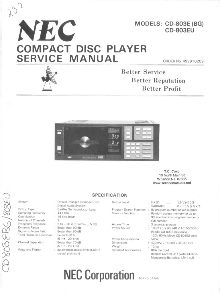 Nec Cd-803e | PDF