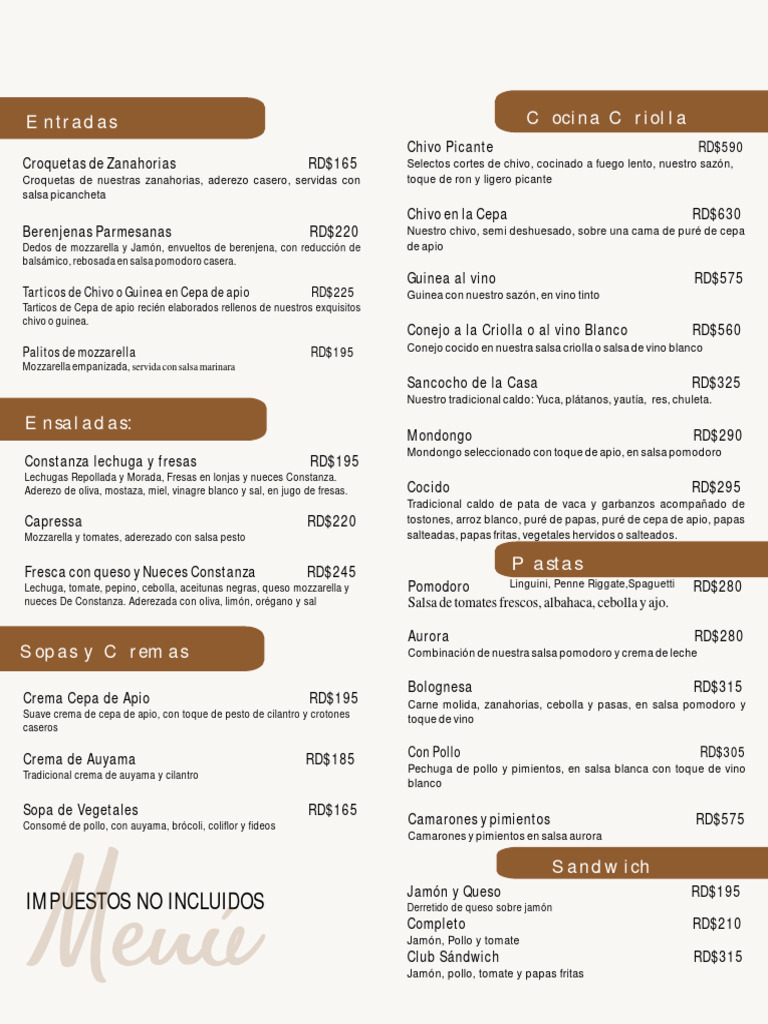 Menu Ab | PDF | Ingredientes de comida | Cocina occidental