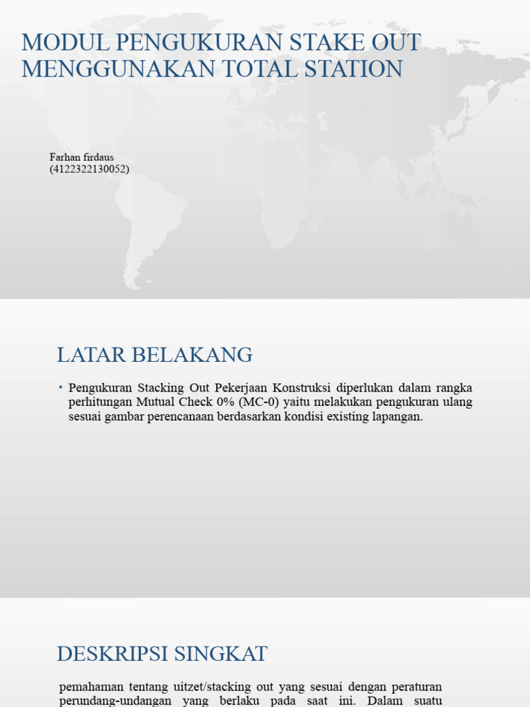 Panduan Pengukuran Stake Out Total Station | PDF | Metode & Bahan Ajar ...