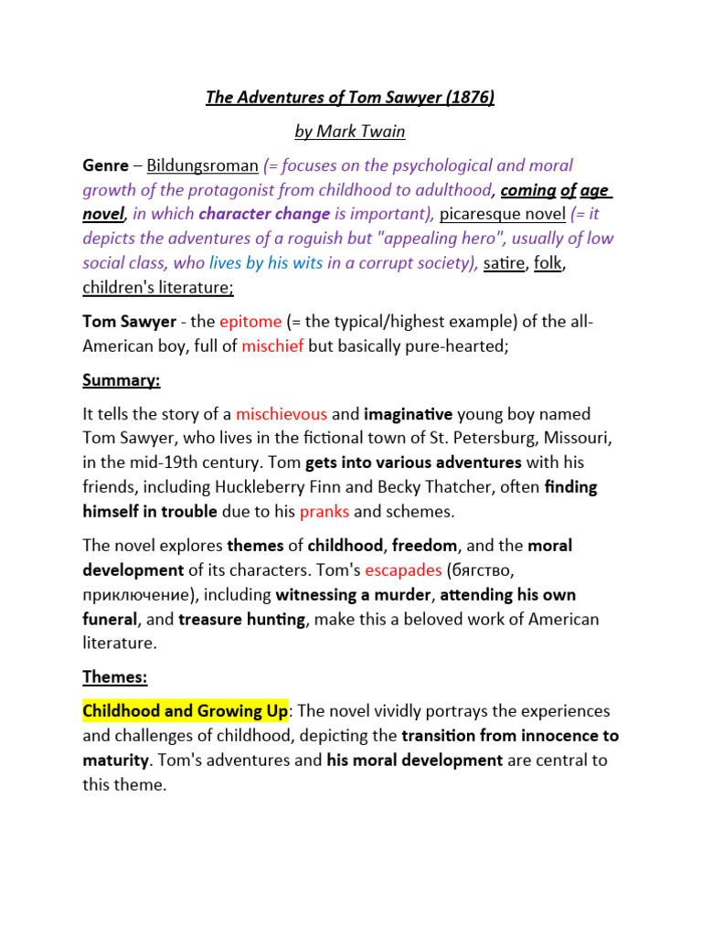 Tom-Sawyer | PDF | The Adventures Of Tom Sawyer | Huckleberry Finn