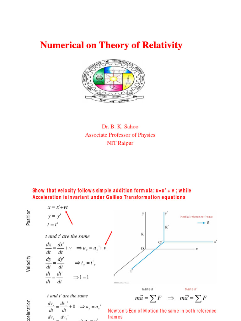 Numericals On Relativity | Download Free PDF | Special Relativity | Mass