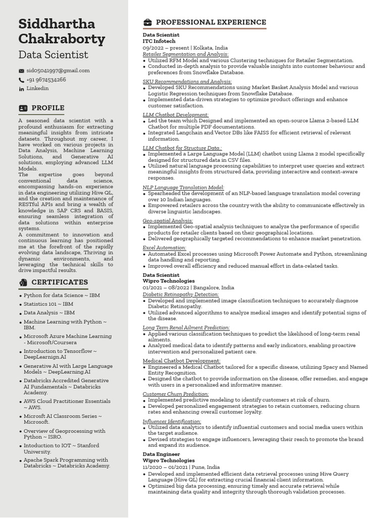 Siddhartha Chakraborty Resume | PDF | Computer Vision | Machine Learning