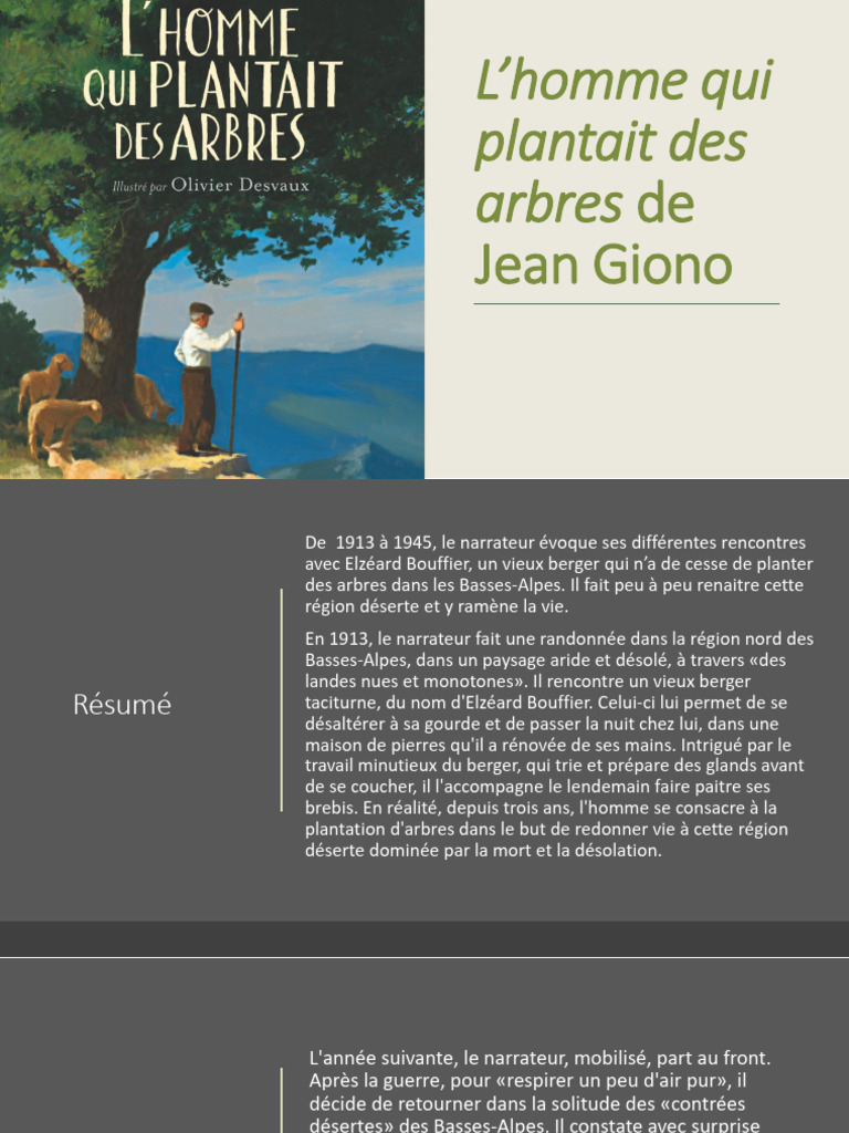 L'Homme qui plantait des arbres : résumé | PDF | Arbres | Sciences de ...