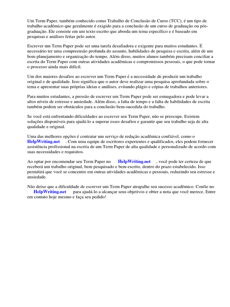 Como Escrever um Term Paper Eficaz | PDF | Carreira e Crescimento