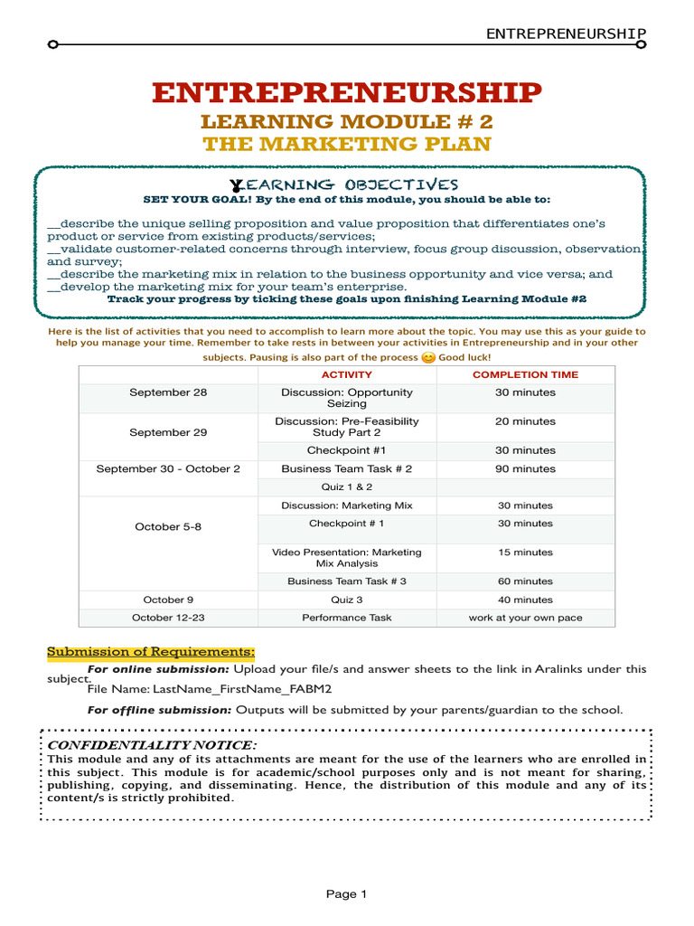 Entrepreneurship Module2 | PDF | Marketing | Brand