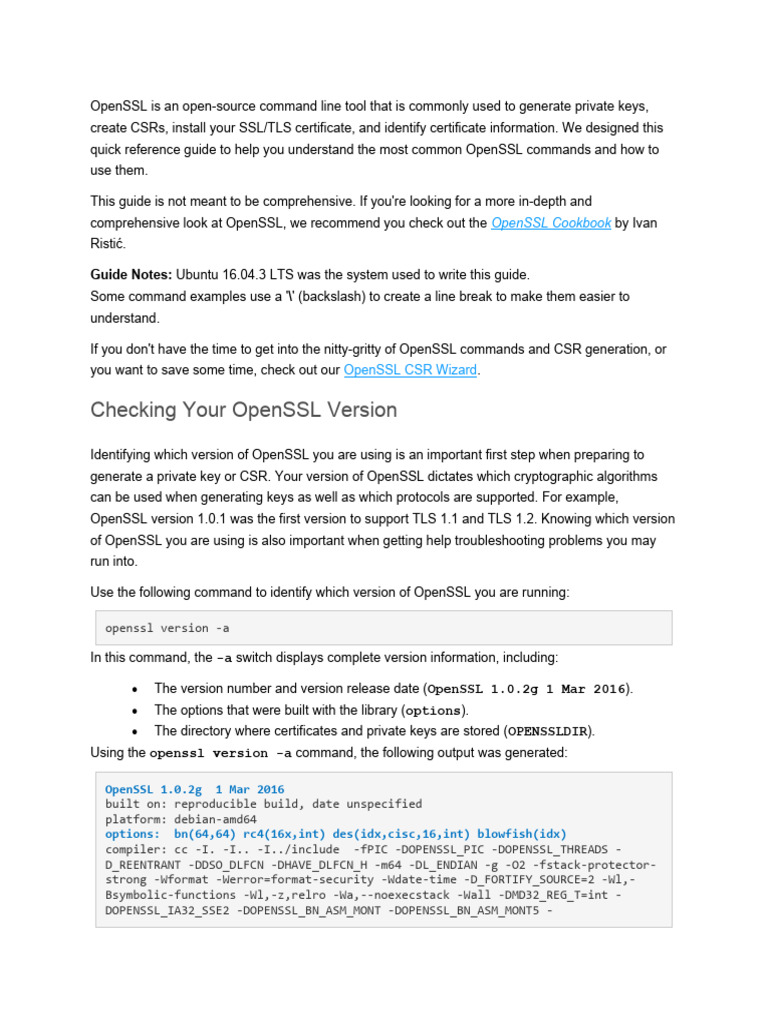 Best Openssl Commands Formscratch | PDF | Transport Layer Security | Public Key Cryptography