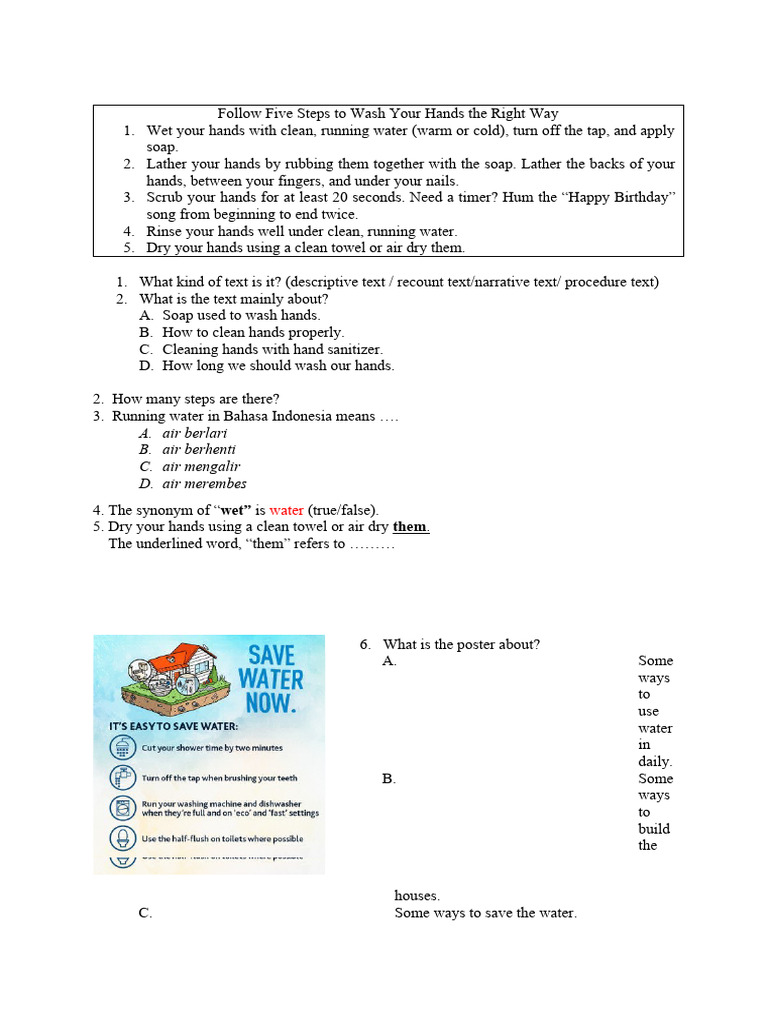 Procedure Text | PDF | Hand Washing | Hygiene