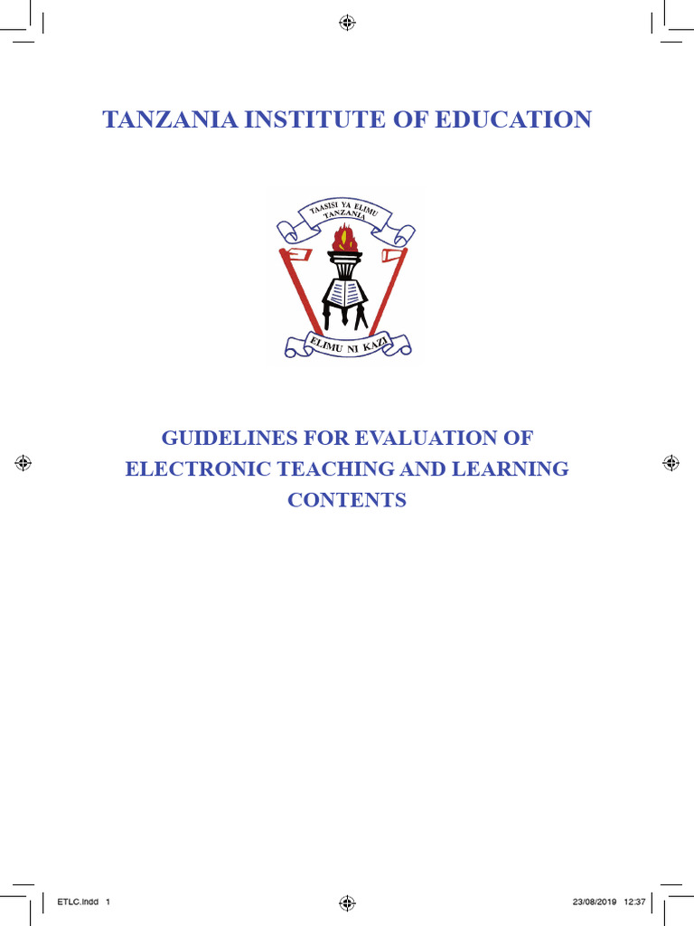 Guideline For Evaluation of ETLC | PDF | Curriculum | Educational ...