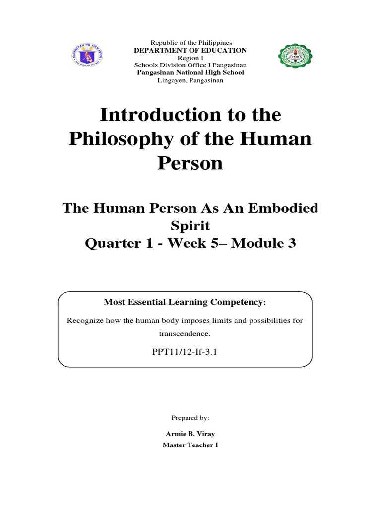Q1 Intro-to-Philo-Module-3-Week 5 | PDF | Soul | Transcendence (Philosophy)