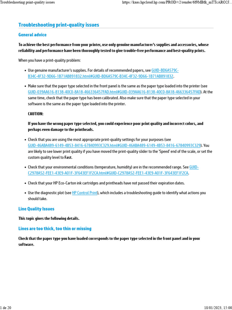 Troubleshooting Print-Quality Issues | PDF | Printer (Computing ...
