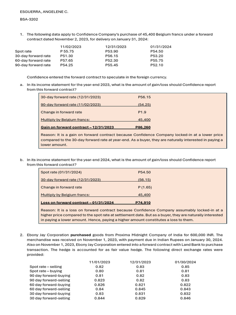 Derivative - Forward Contract | PDF | Hedge (Finance) | Investing