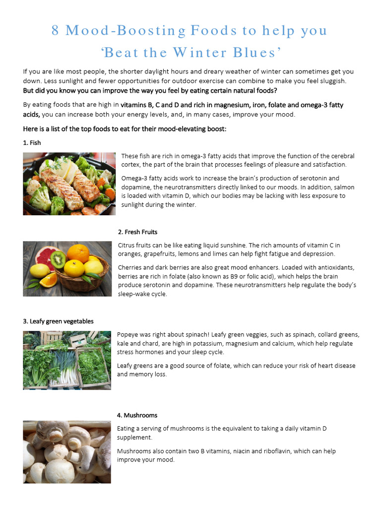 8 Foods to Boost Your Winter Mood | PDF | Foods | Nut (Fruit)