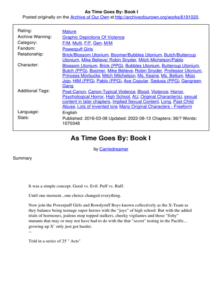 As Time Goes by Book I | PDF