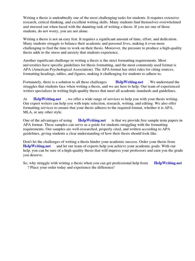 Free Sample Term Paper Apa Format | PDF | Apa Style | Citation