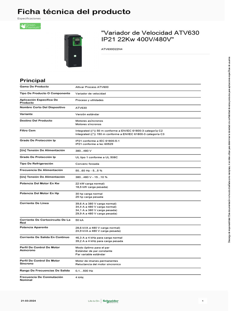 Schneider Electric Altivar-Process-ATV600 ATV630D22N4 | Descargar ...