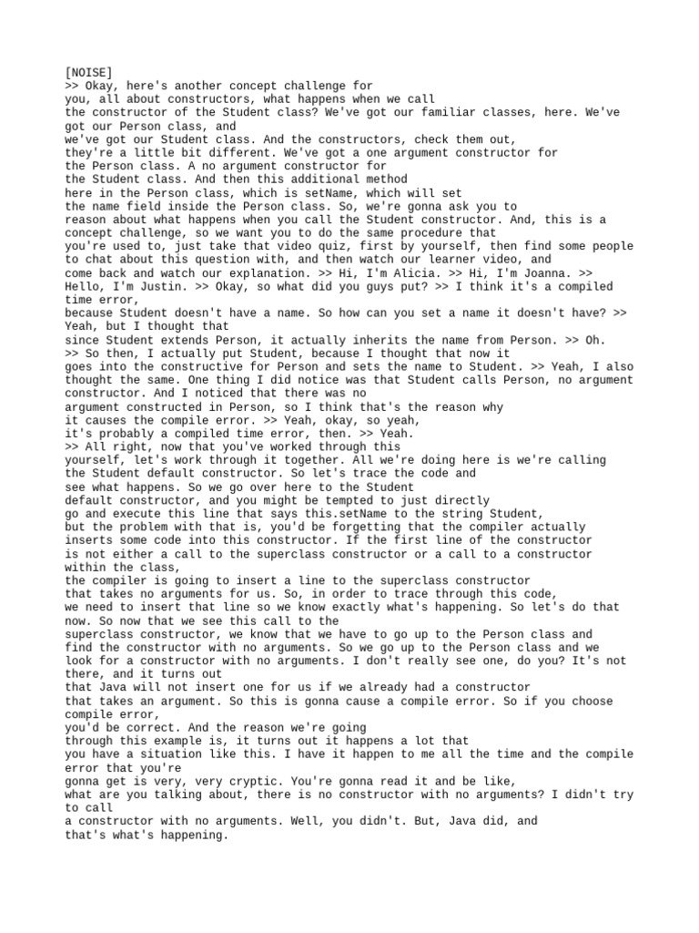 13 - Concept Challenge Inheritance Constructors 2.en | PDF | Constructor (Object Oriented ...