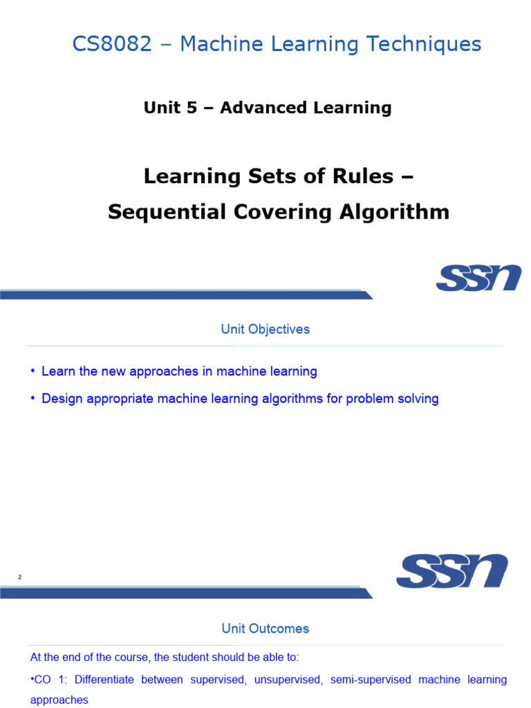 Sequential Covering Algorithm in ML | PDF | Machine Learning | Computer Science