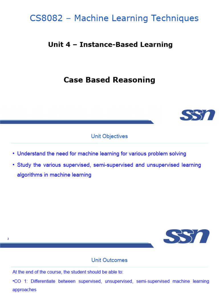 CS8082U4L04 - Case Based Reasoning | PDF | Machine Learning | Cognitive Science