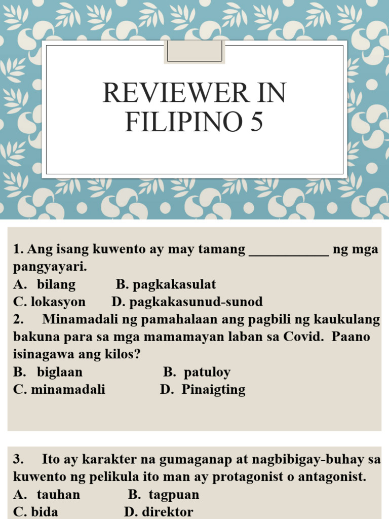 q3 Reviewer in Filipino 5 | PDF