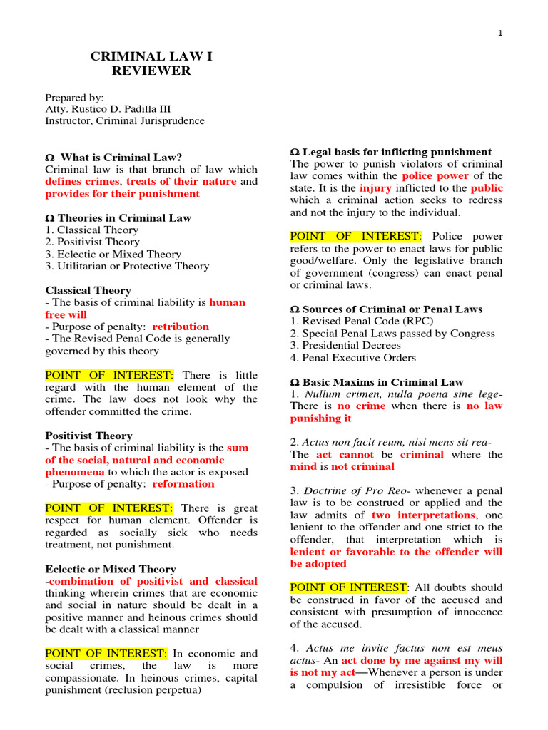 Criminal Law Theories and Principles | PDF | Criminal Law | Crimes