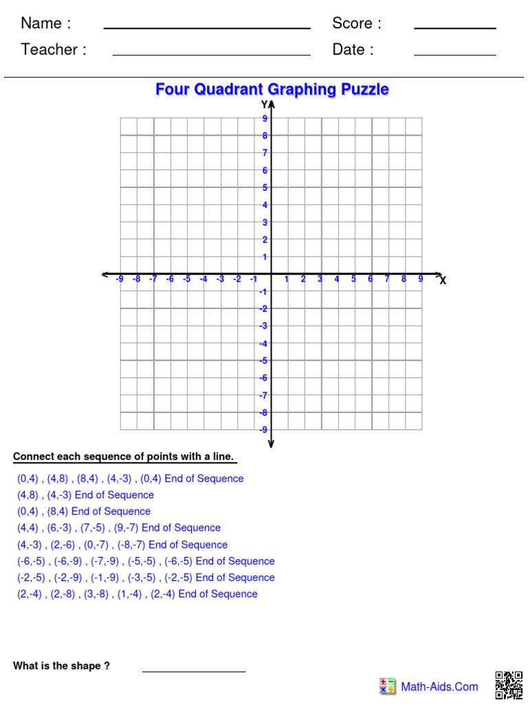 Graphing Four Ordered Puzzle | PDF