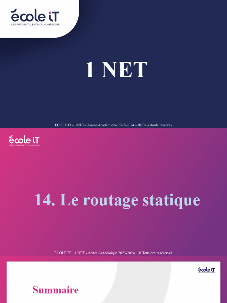 Routage Statique | PDF | Adresse IP | I Pv6