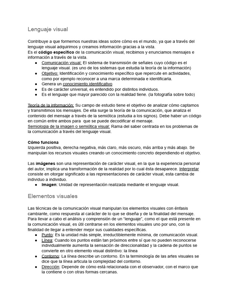 Lenguaje Visual Resumen Parcial | PDF | Color | Cian
