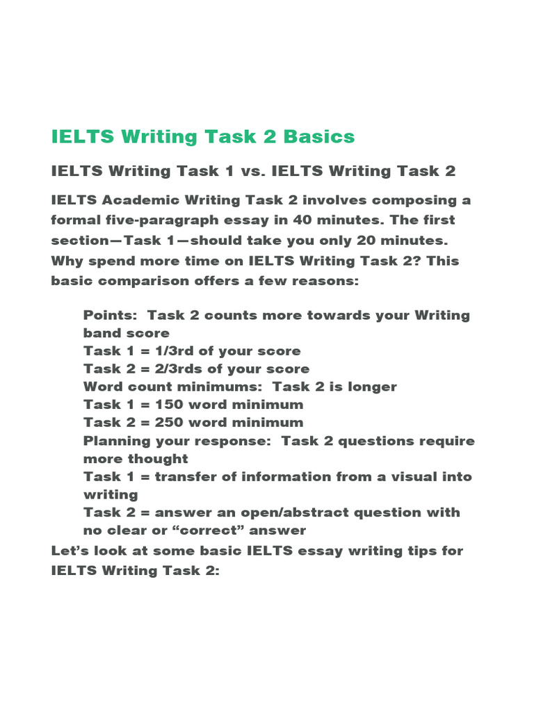 IELTS Writing Notes Basics 1 | Download Free PDF | International ...