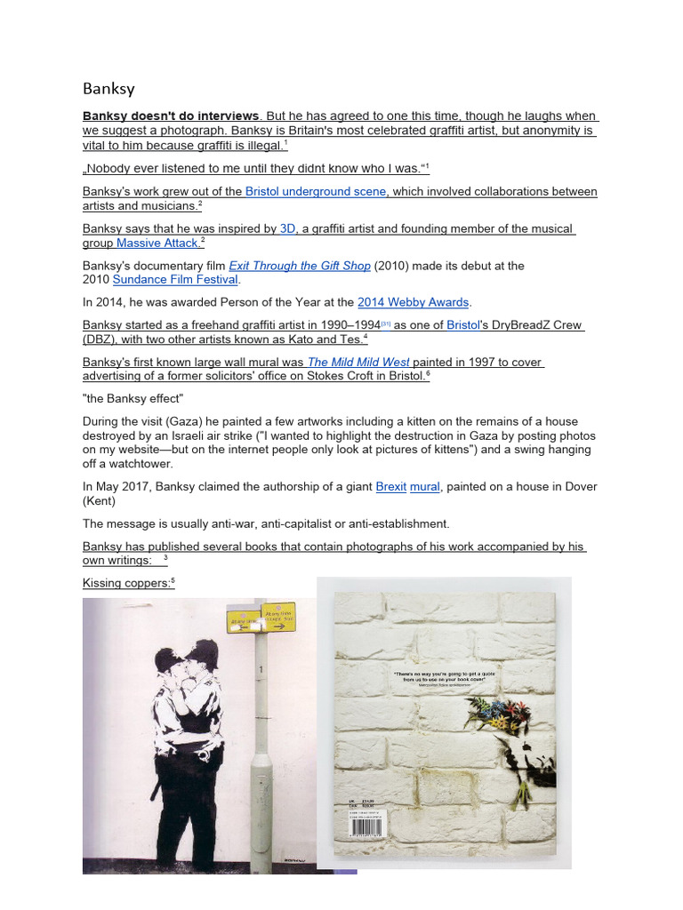 Banksy | PDF | Street Art | Graffiti And Unauthorised Signage