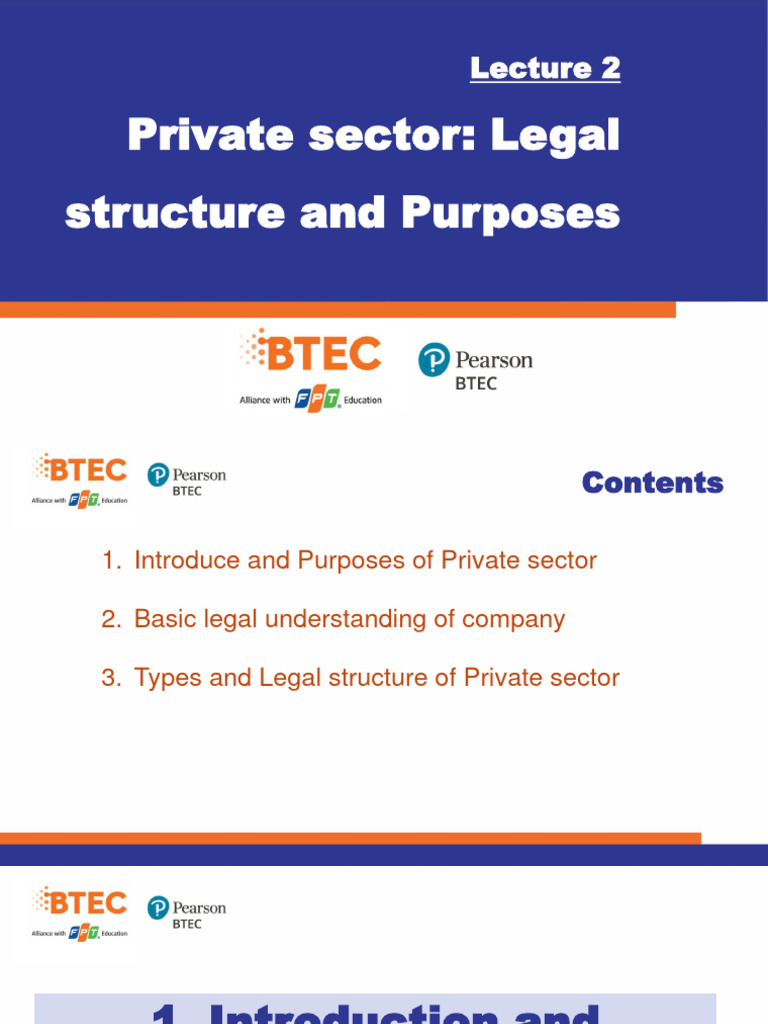 Lecture 2_Private sector_Types and purposes | PDF | Sole Proprietorship ...