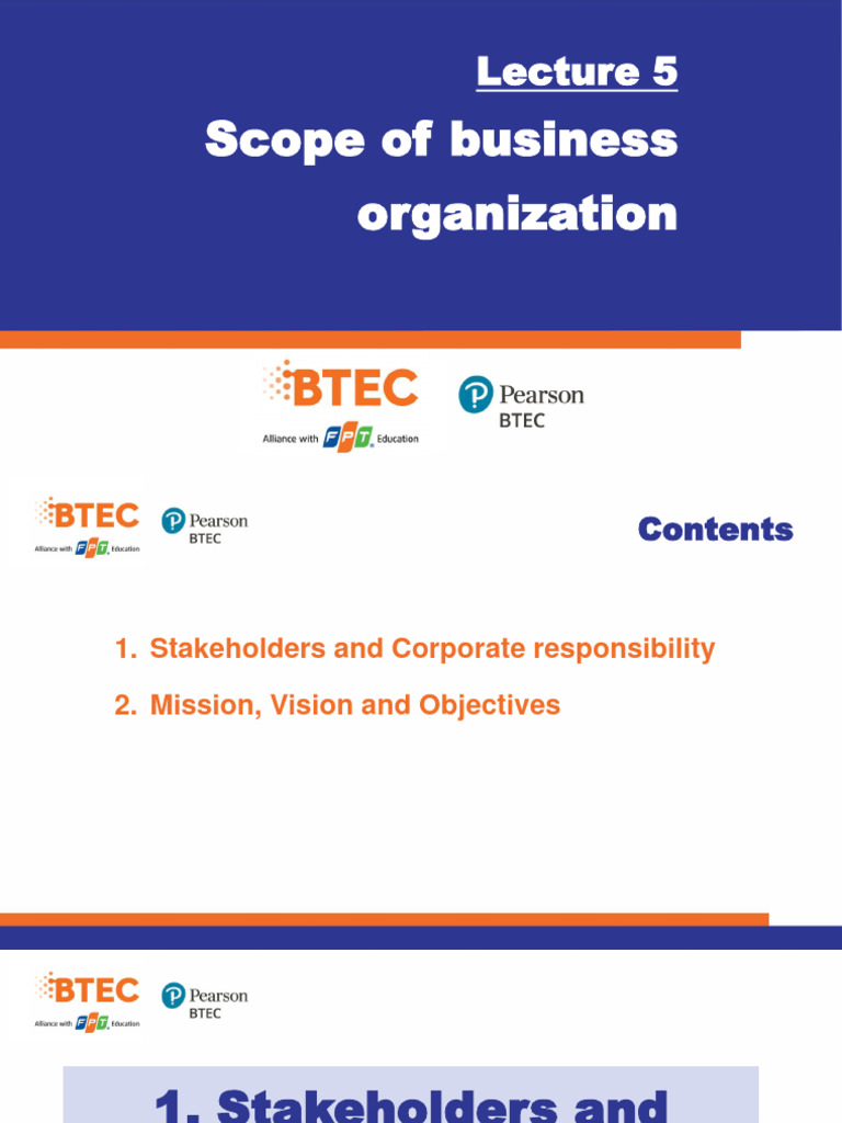 Lecture 5 - Scope of Business Organization | PDF | Corporate Social ...