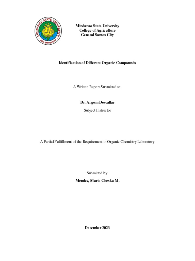Activity 4. Identification of Different Organic Compounds | PDF | Solubility | Carboxylic Acid