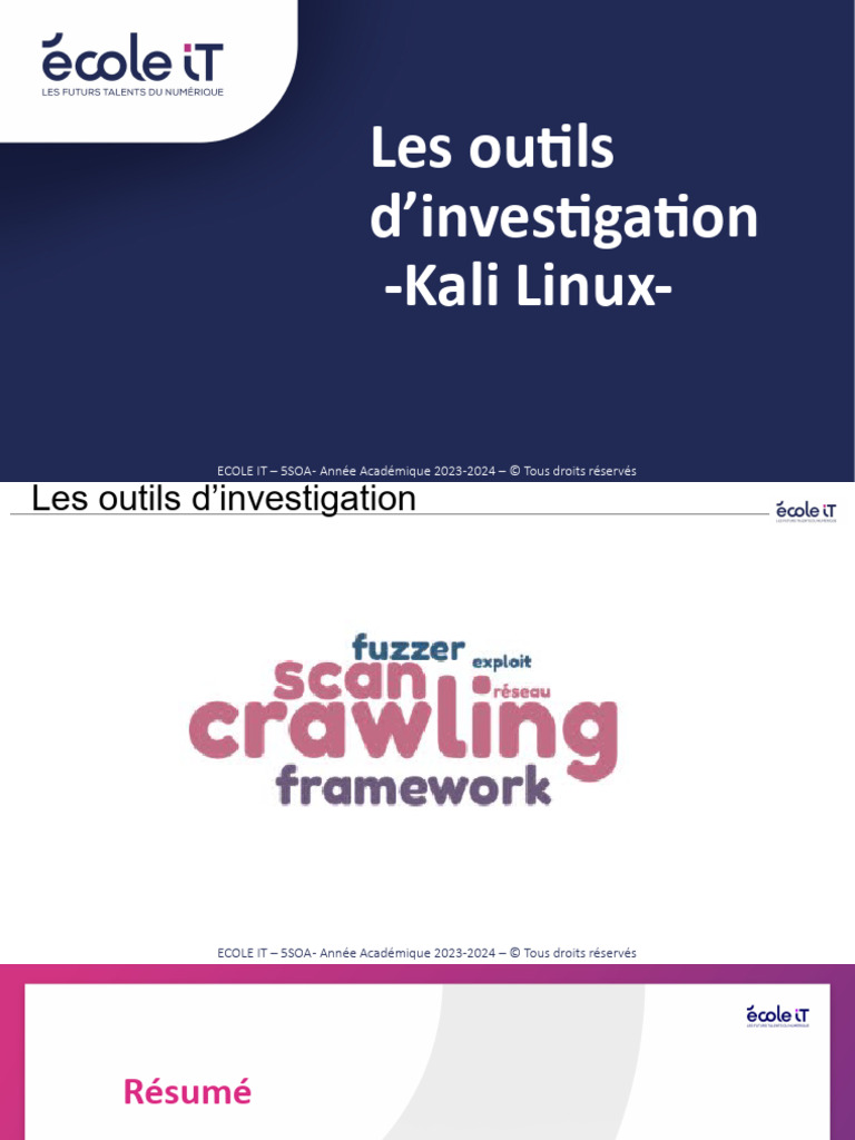 Outils d'investigation avec Kali Linux | PDF | Linux | Projets de ...