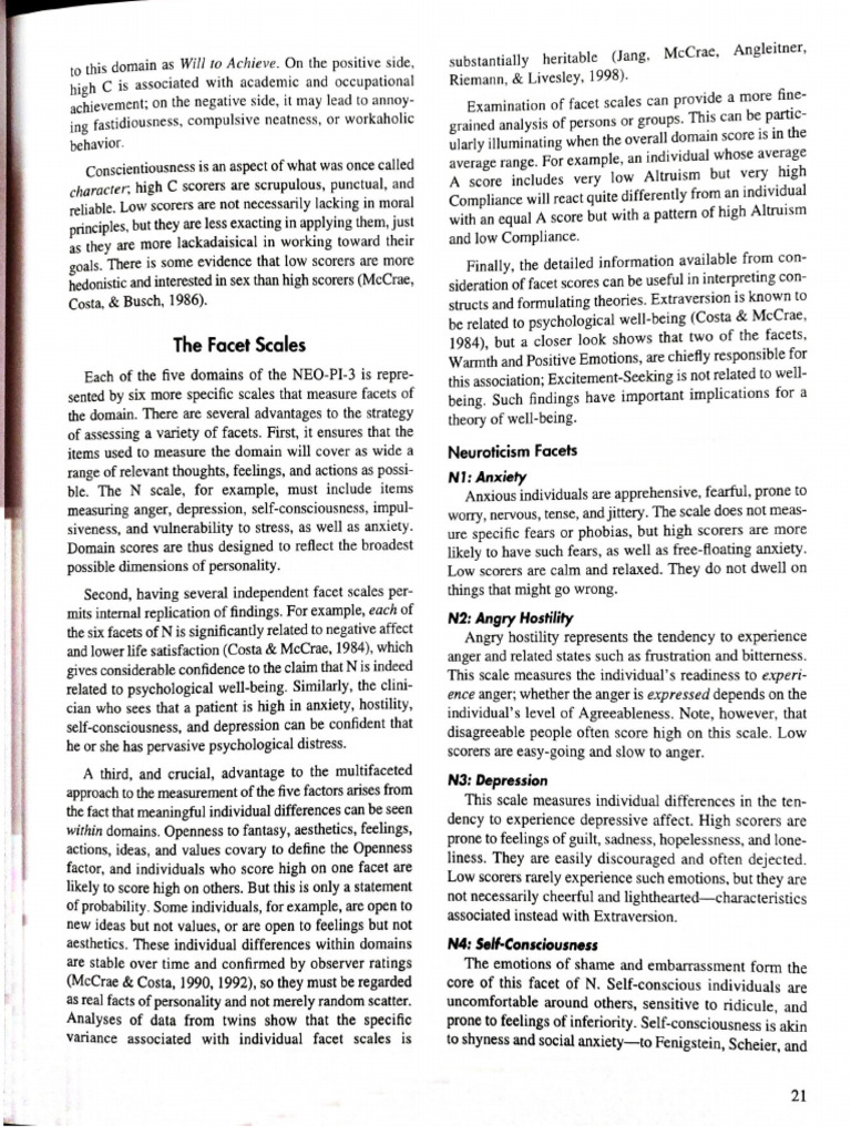 The Facet Scale 1 | PDF