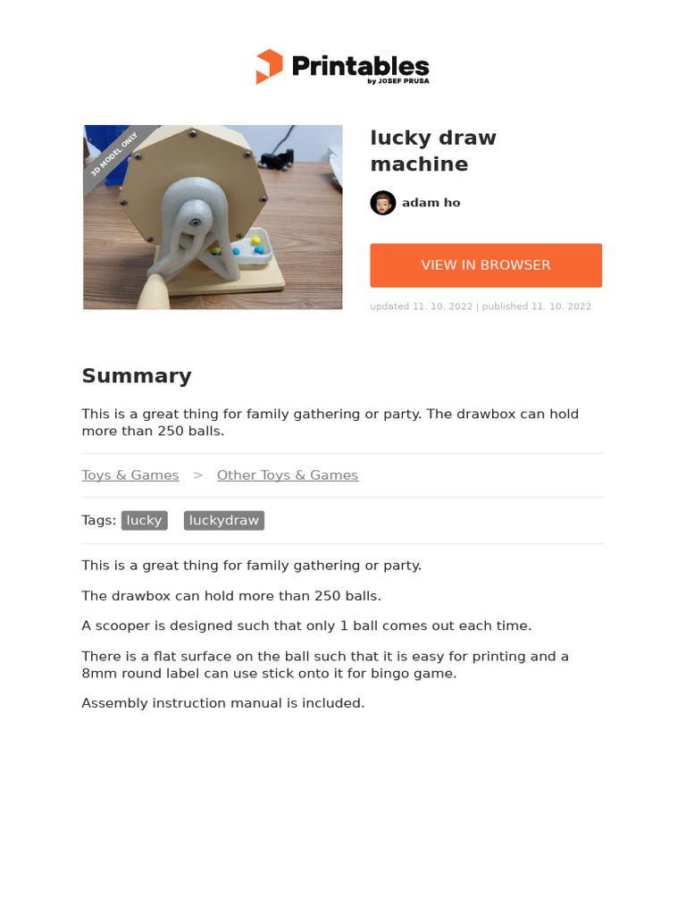 Lucky Draw Machine | PDF
