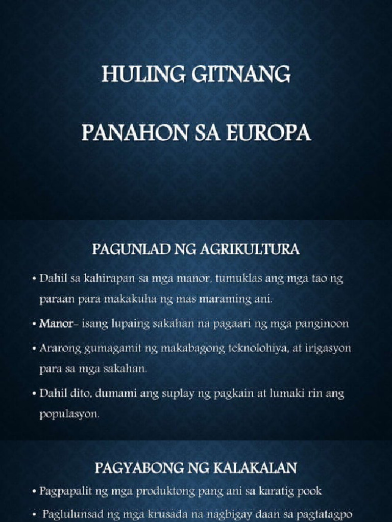 Huling Gitnang Panahon Sa Europa | PDF