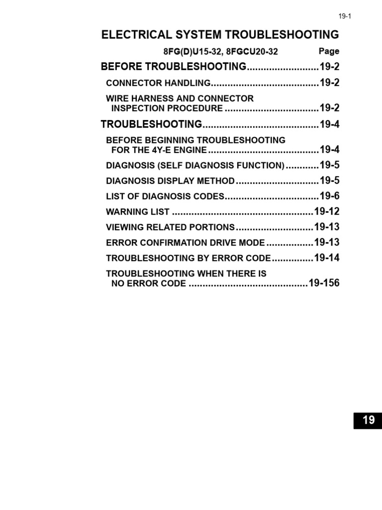 Codigos de Fallas 8fg Toyota 8fgcu15 8fgcu25 | PDF | Electrical Connector | Throttle