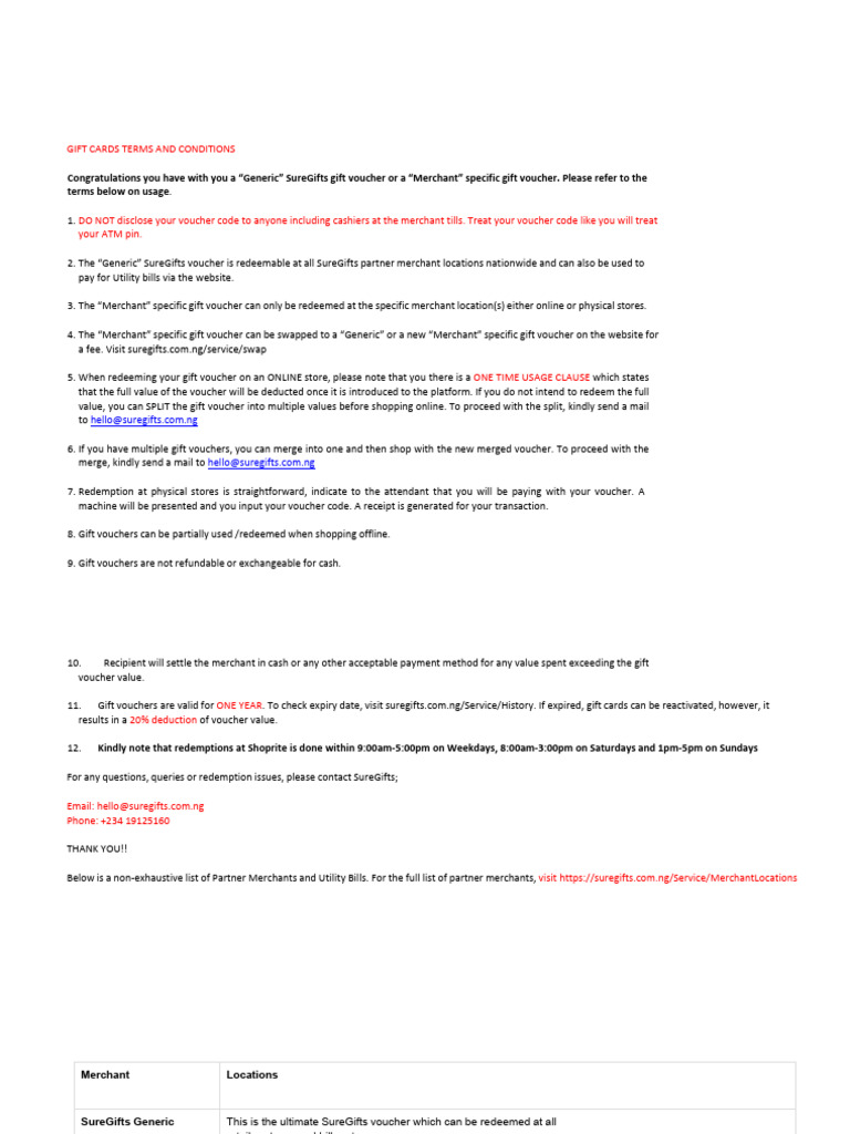 SureGifts Voucher Redemption Guide | PDF | Gift Card | Voucher