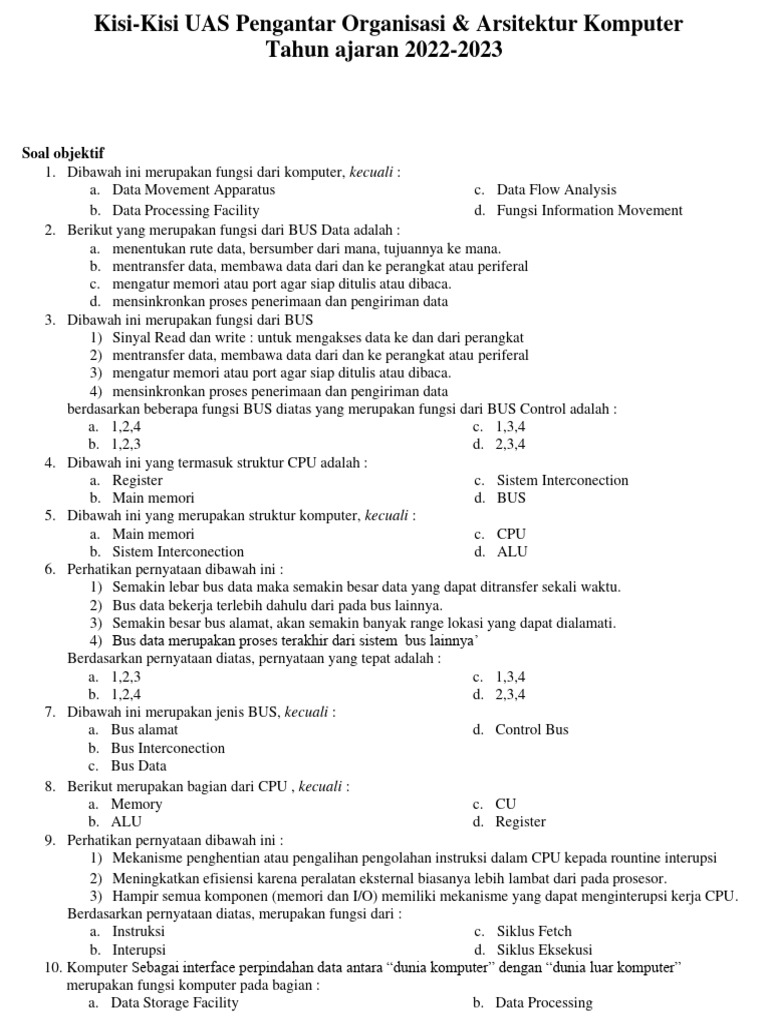 Kisi2 UAS POK 2022-2023 | PDF