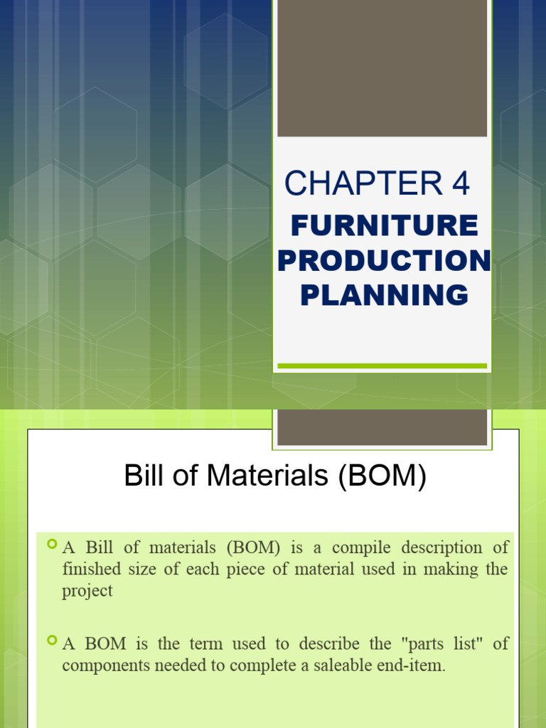 CHAPTER 4.1 Bil of Material | PDF | Production And Manufacturing | Secondary Sector Of The Economy