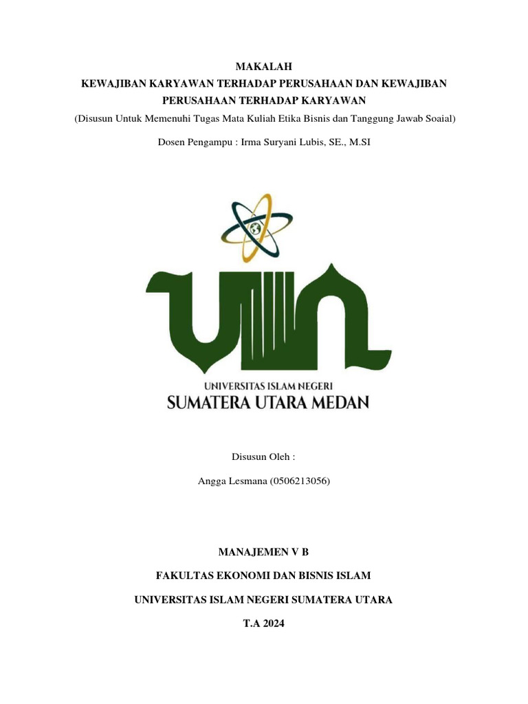 Makalah Etika Bisnis - Angga Lesmana (0506213056) - 1 | PDF